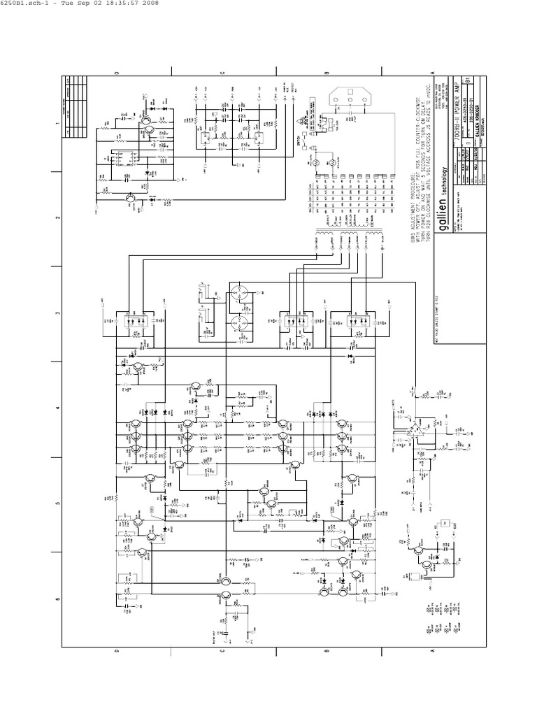 206-0250-B1 Power Amp Schematic 700RB II | PDF