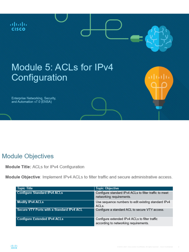 ENSA_Module_5-ACLs for IPv4 Configuration | PDF | Port (Computer Networking) | Ip Address