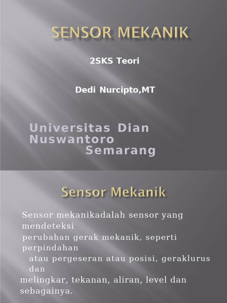 Mechanical Sensors | PDF