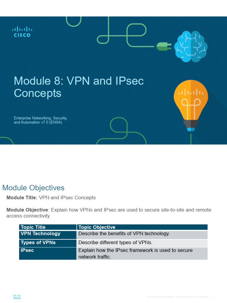 ENSA - Module - 8-VPN and IPsec Concepts | PDF | Virtual Private Network | Networking