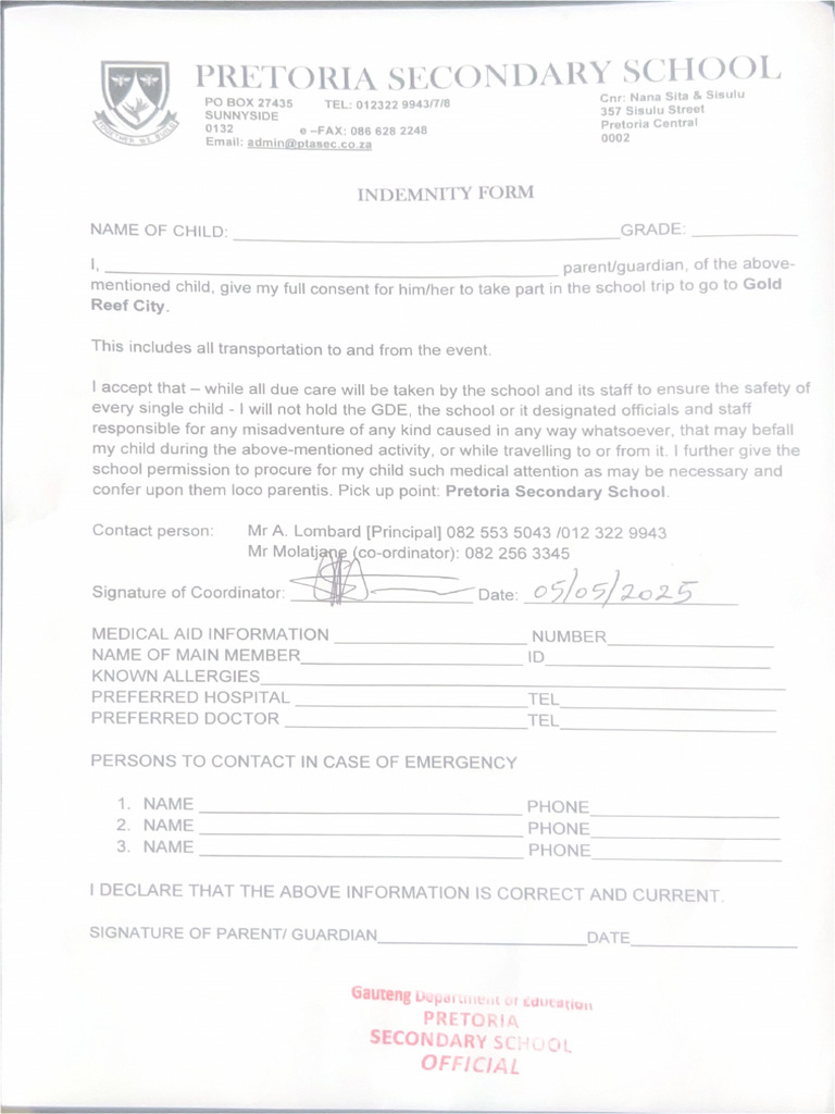 Indemnity Form | PDF