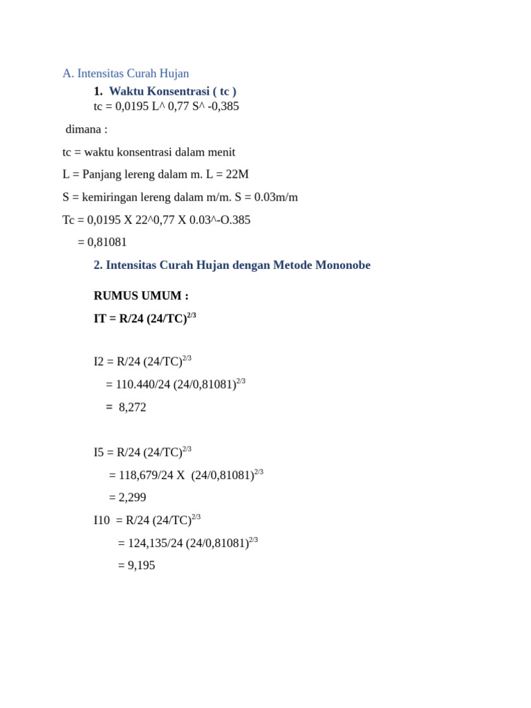 Intensitas Curah Hujan Hidro | PDF