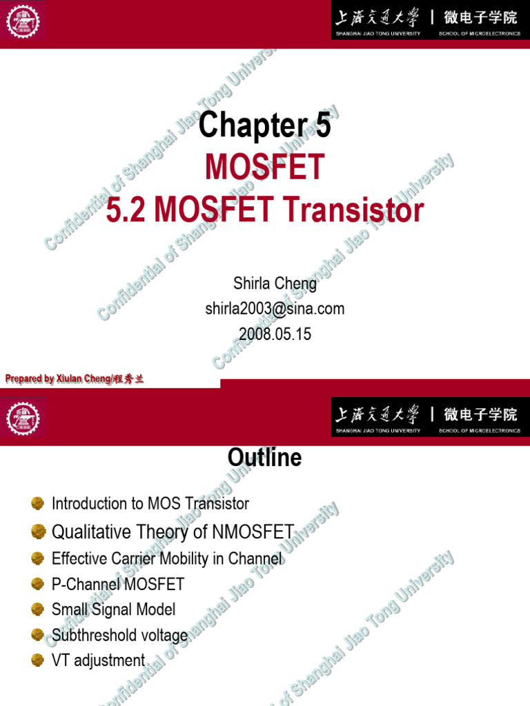 Chapter 5B MOSFET MOSFET Device | PDF | Mosfet | Field Effect Transistor