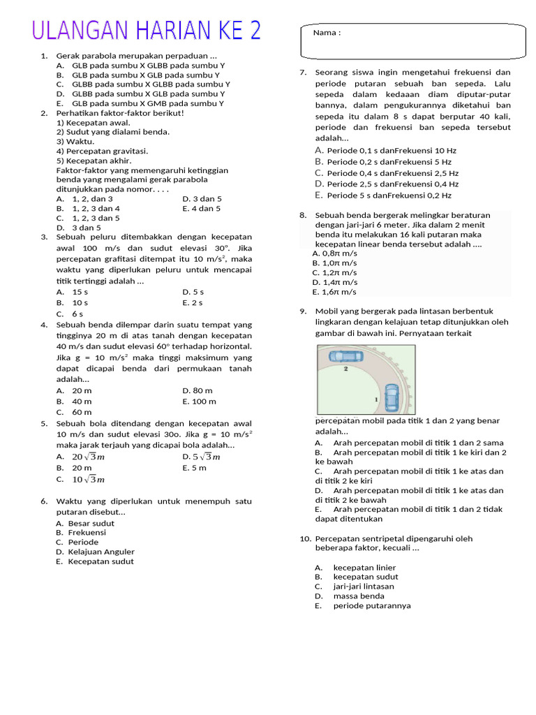 Soal GM Dan Gerak Parabola | PDF