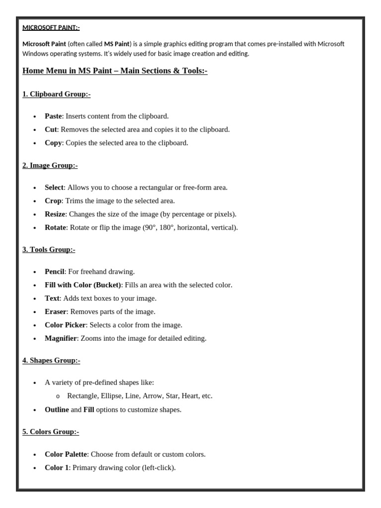 paint notes | PDF | Microsoft Word | Citation