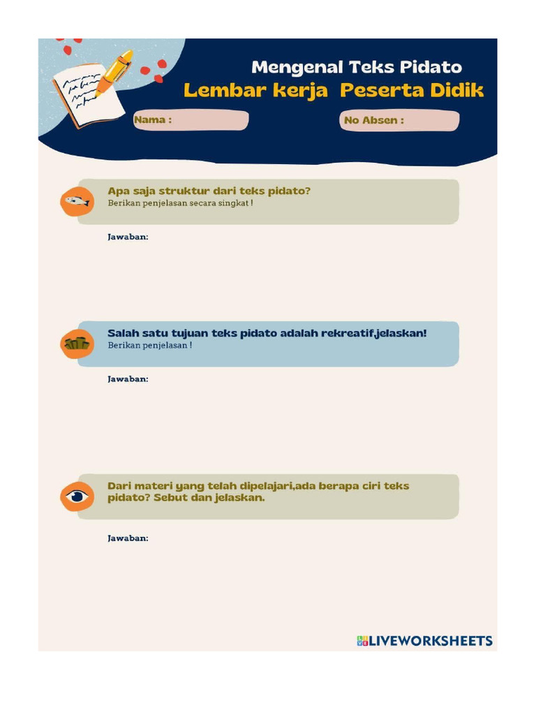 Worksheet Pidato | PDF