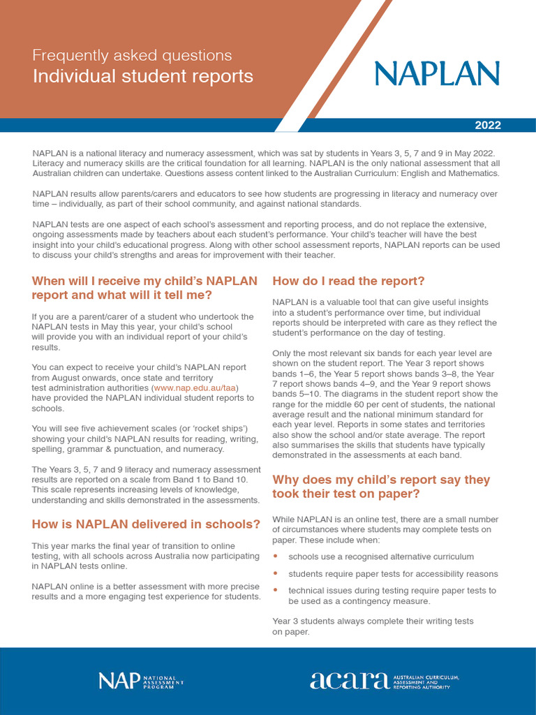 Understanding NAPLAN Reports 2022 | PDF | Learning | Cognition