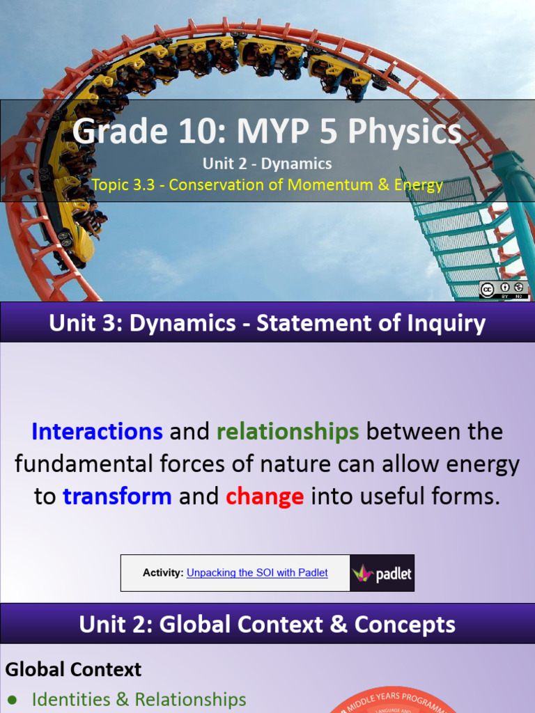 Topic 3.3 NOTES Conservation of Momentum & Energy | PDF | Momentum | Force