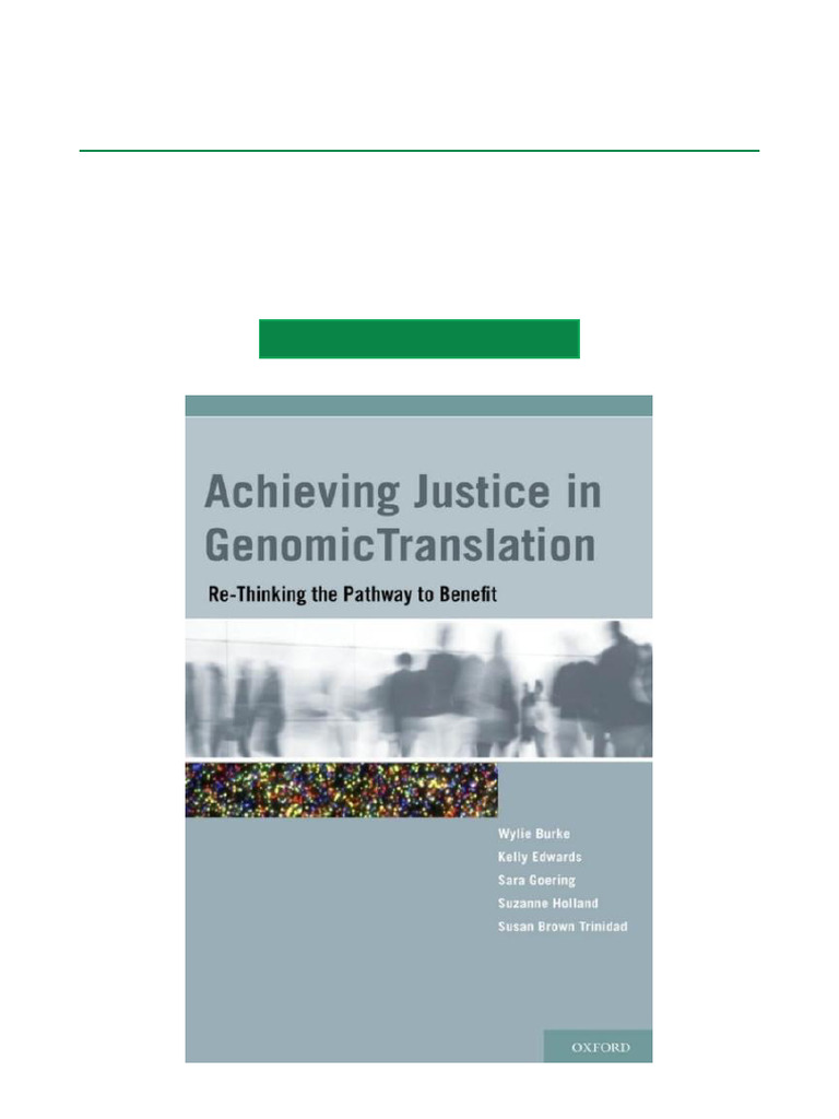 Achieving Justice in Genomic Translation Re Thinking The Pathway To ...