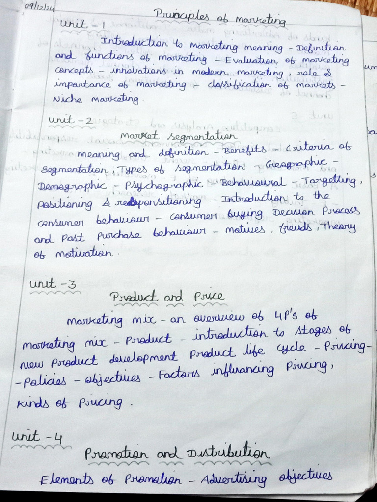 Principles of Marketing Notes | PDF