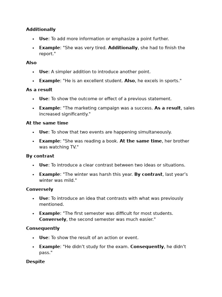 SAT Transition Words Guide | PDF
