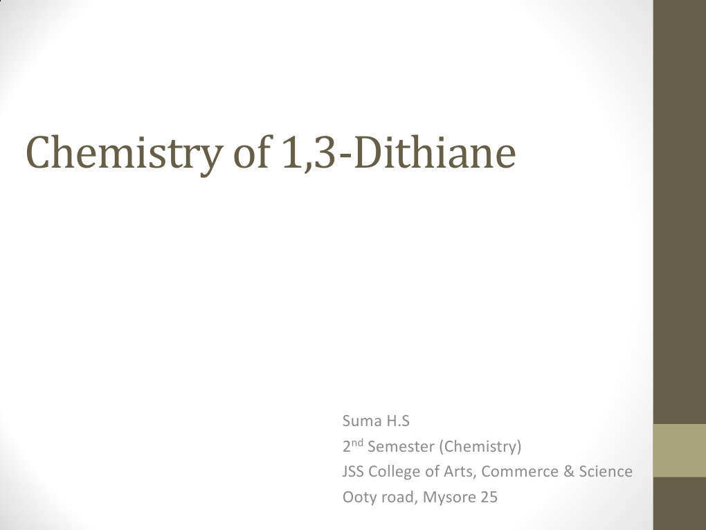 Chemistry of 1,3-Dithiane | PDF | Chemical Reactions | Organic Chemistry