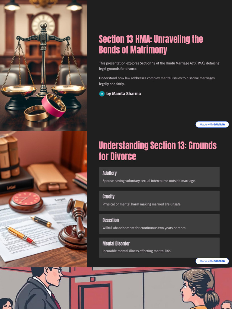 Section-13-HMA-Unraveling-the-Bonds-of-Matrimony | PDF | Divorce | Marriage