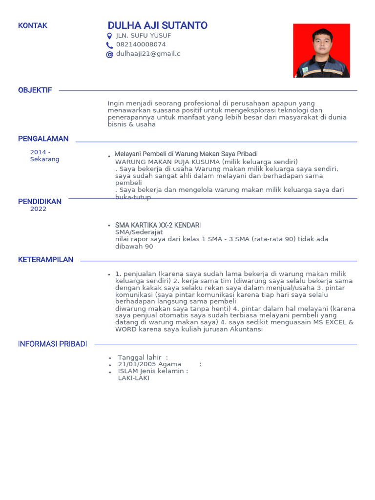 CV_DULHA AJI SUTANTO (1) | PDF