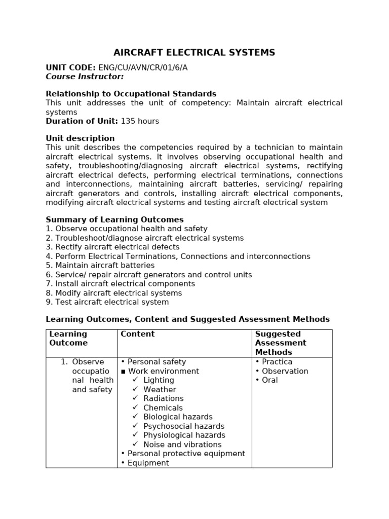 Aircraft Electrical Systems Maintenance | PDF | Electrical Connector ...