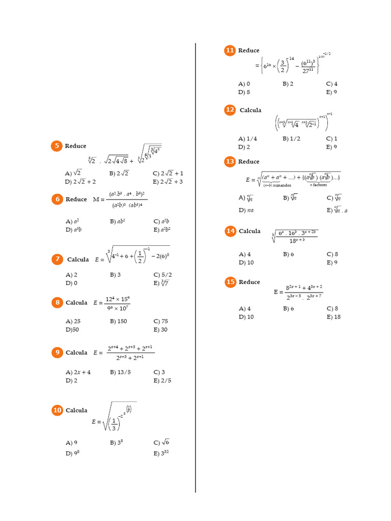 Exponentes Logaritmo Ficha Ejercicios - 2 - 10501199 | PDF