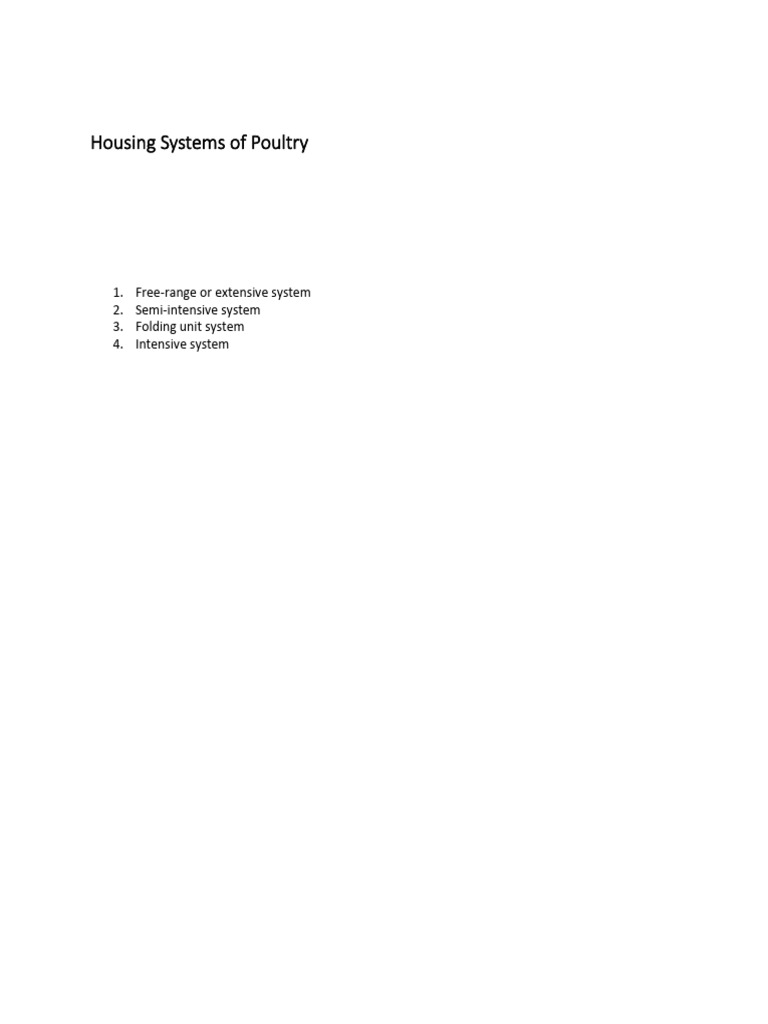 Poultry Housing Systems Overview Pdf Manure Poultry
