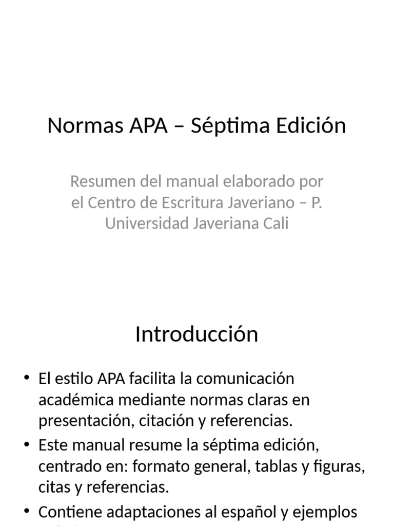 Normas APA 7ma Edicion Resumen | PDF | Estilo apa | Escritura