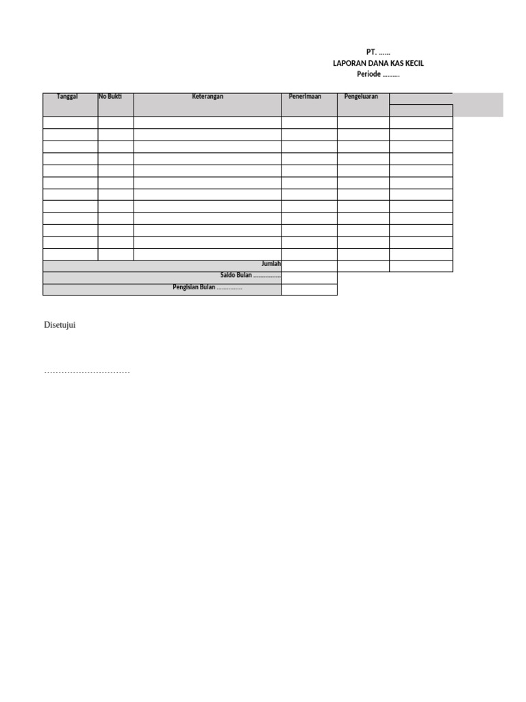 Form Kas Kecil | PDF