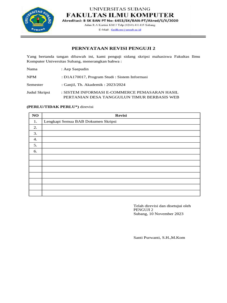 Berkas Penilaian Penguji 2 - Aep Saepudin | PDF