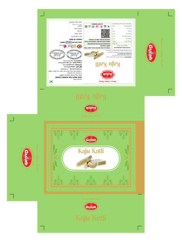Gulab Kaju Katli 250gm Box Design Final Curved | PDF