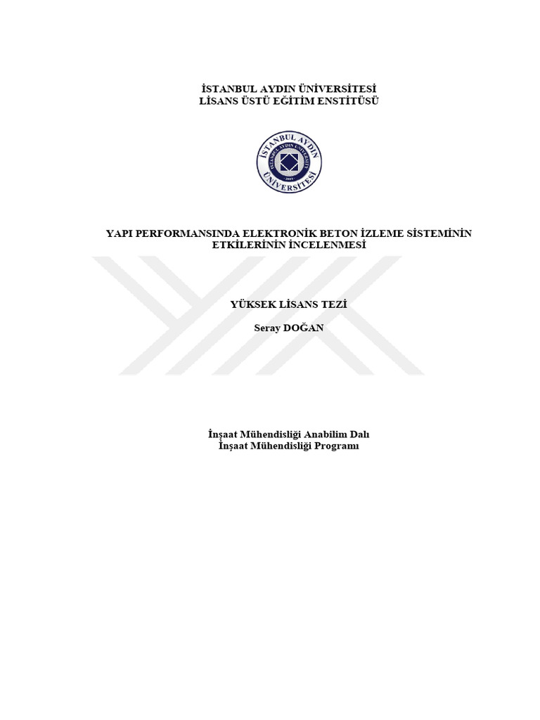 Yapi Performansinda Elektroni̇k Beton İzleme Si̇stemi̇ni̇n İncelenmesi̇ Tezi̇ | PDF