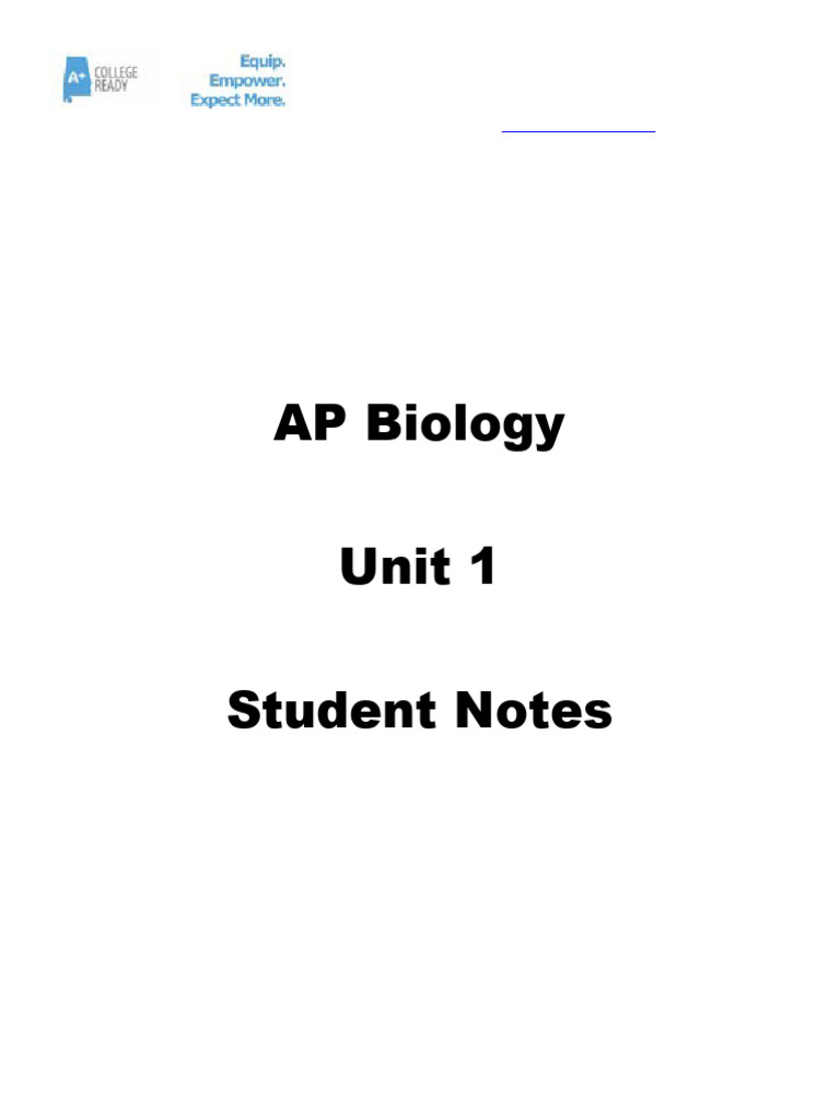 AP Biology Unit 1 Study Notes | PDF | P Value | Chi Squared Test