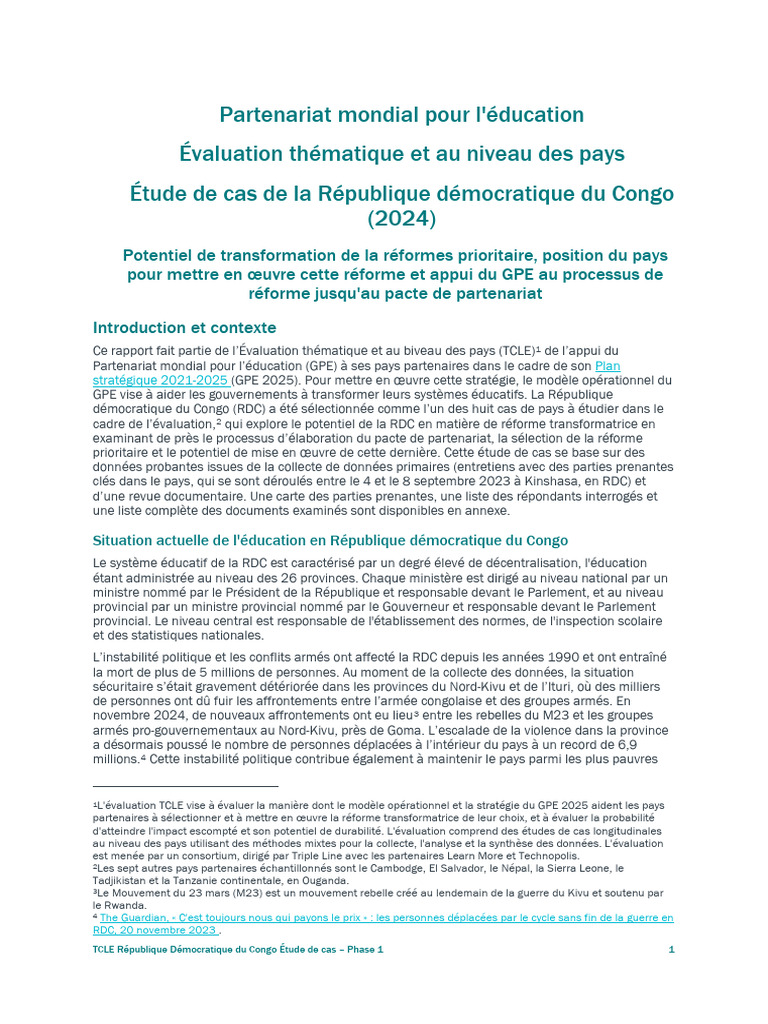 Évaluation Thématique Et Au Niveau Des Pays - Étude de Cas de La ...