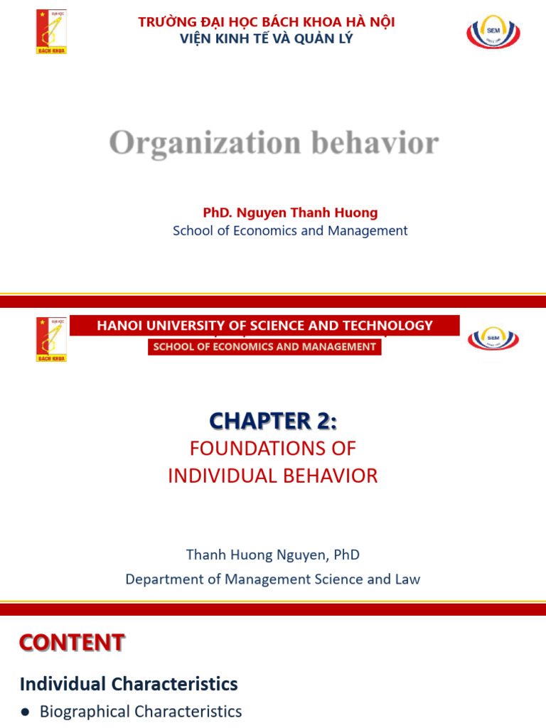 Eng - OB - Chap 2 - Ms Huong - Student | PDF | Reinforcement | Extraversion And Introversion