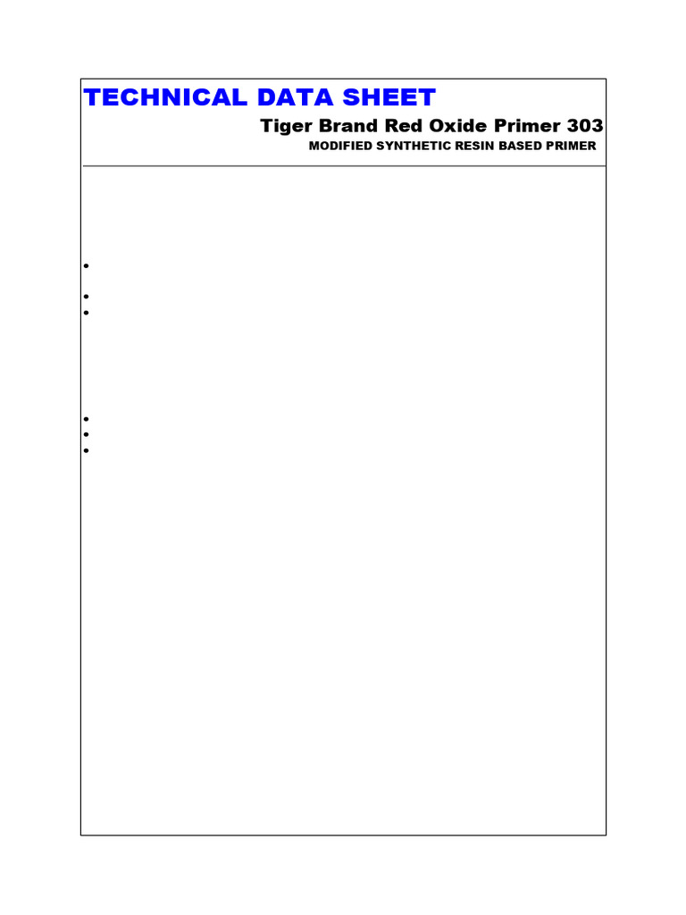 TDS-Tiger Brand Red Oxide Primer RO303 - 08-01-2020 | PDF | Paint ...