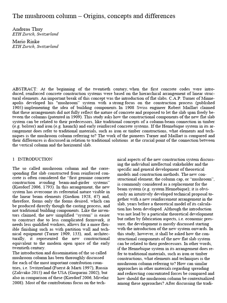 Mushroom Column Construction Insights | PDF | Beam (Structure) | Concrete