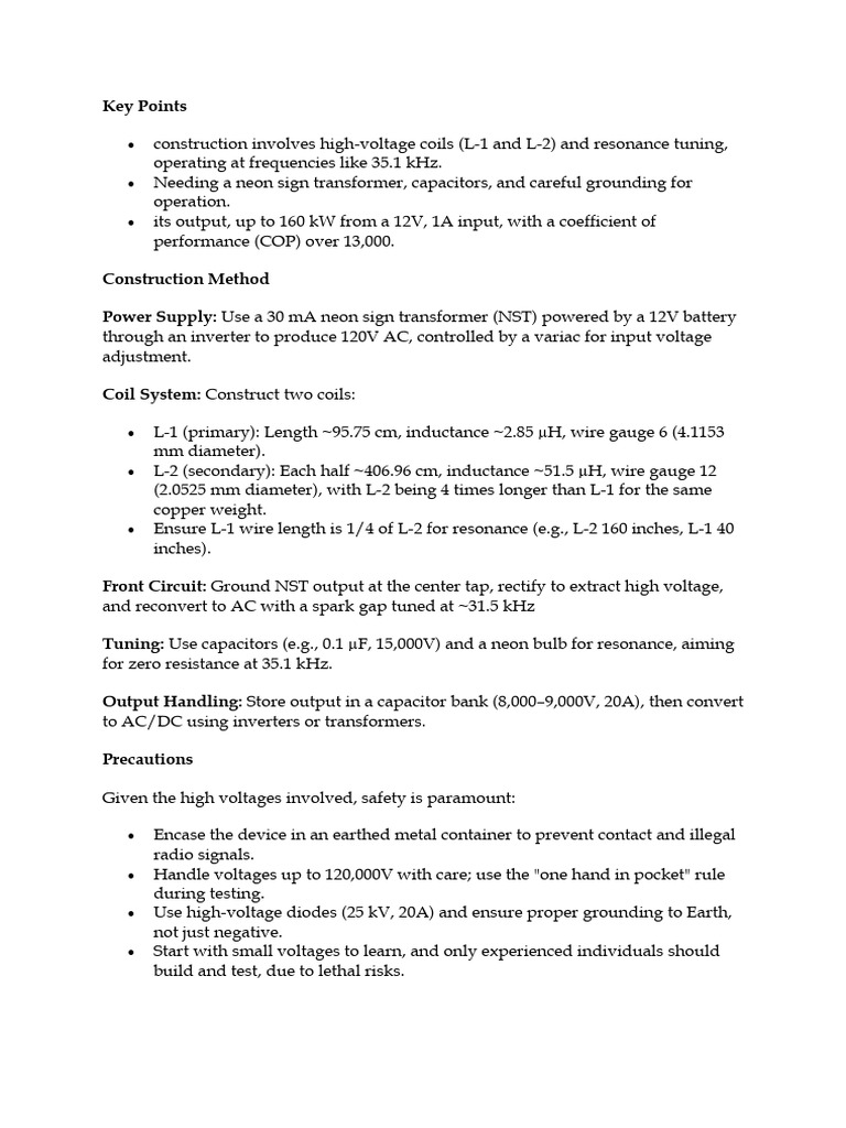 Circuit Construction Details | PDF | Inductor | Power Inverter