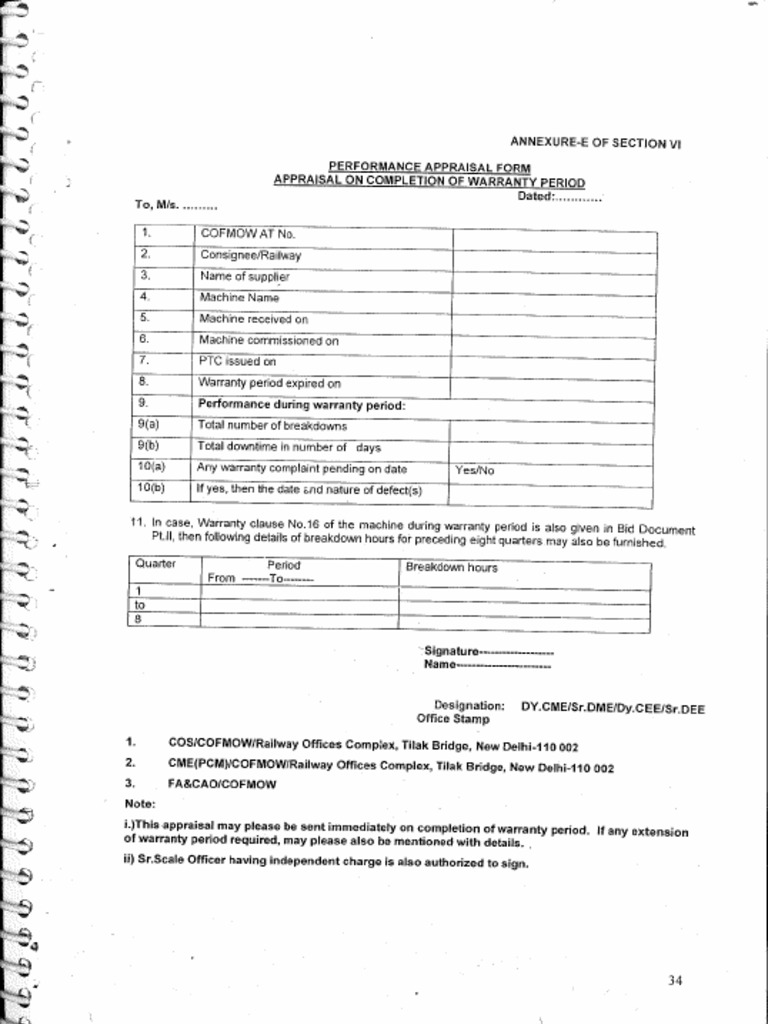 Appraisal Form Annexure - e Cofmow at | PDF