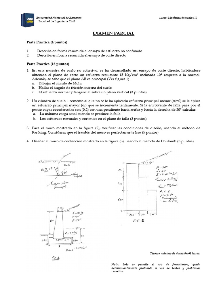 Examen Parcial de SUELOS II | PDF