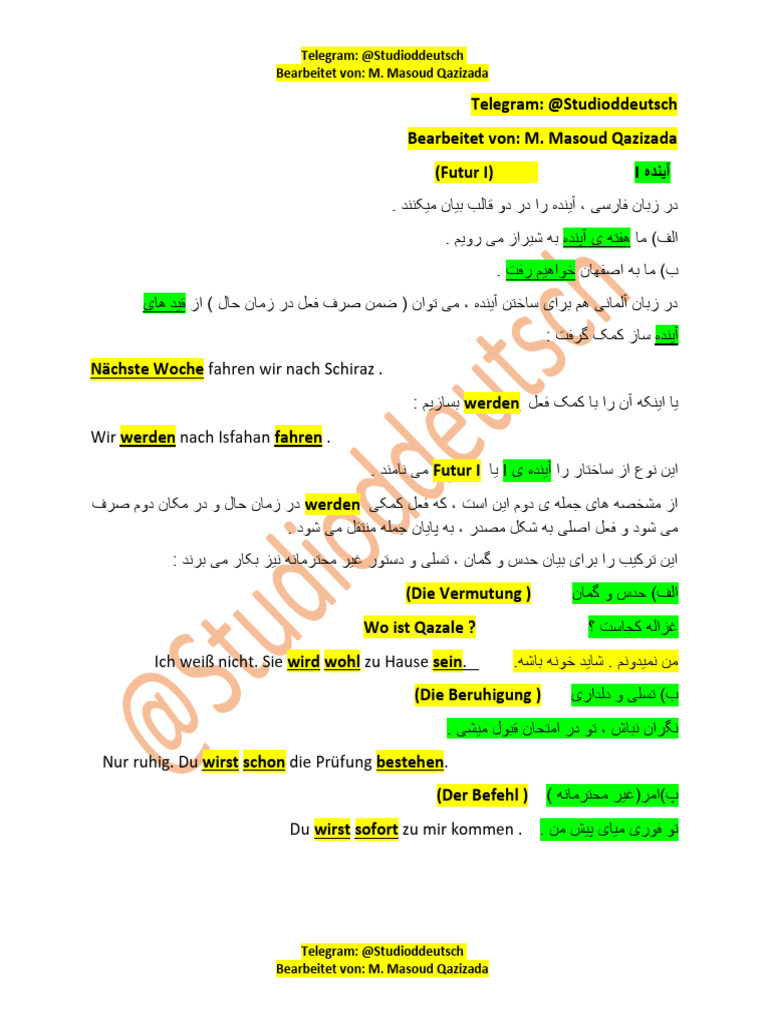 Futur 1 grammar b1 | PDF