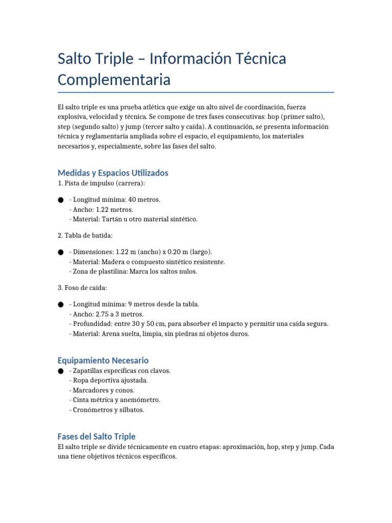 Guía Técnica del Salto Triple | PDF