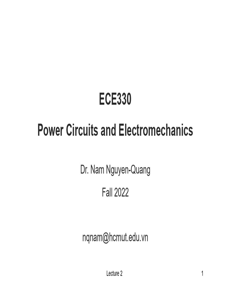 ECE330_221_Lecture2 | PDF | Inductance | Inductor