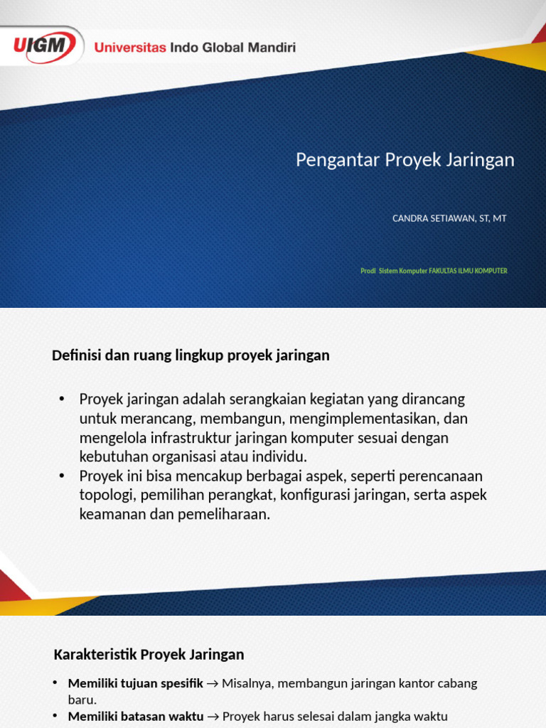 Chapter 1. Pengantar Proyek Jaringan | PDF