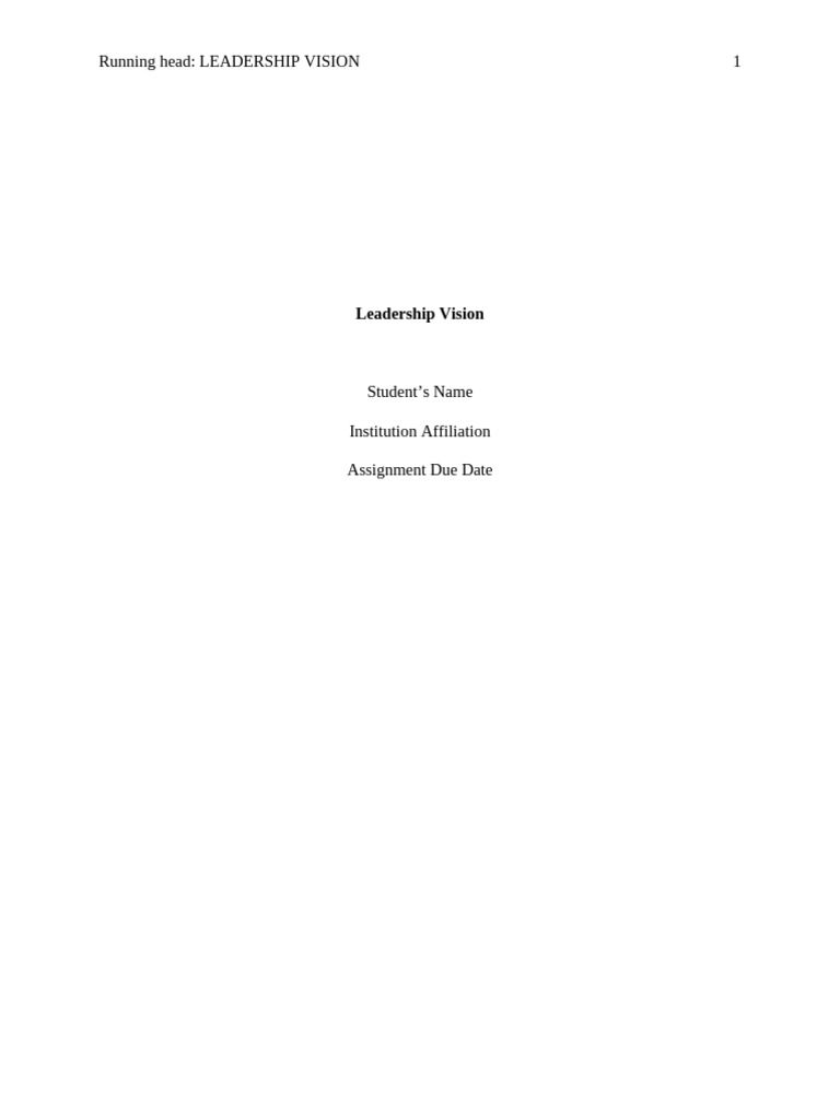 APA FORMATED PAPER 1. | PDF | Goal | Leadership