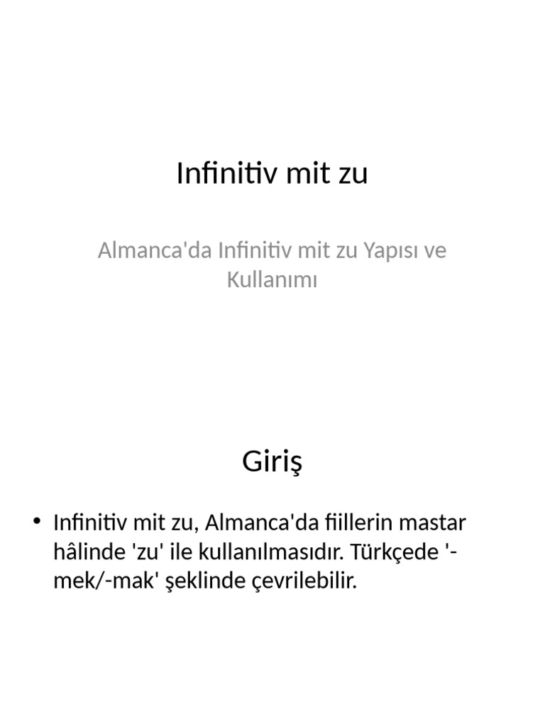 Infinitiv Mit Zu | PDF