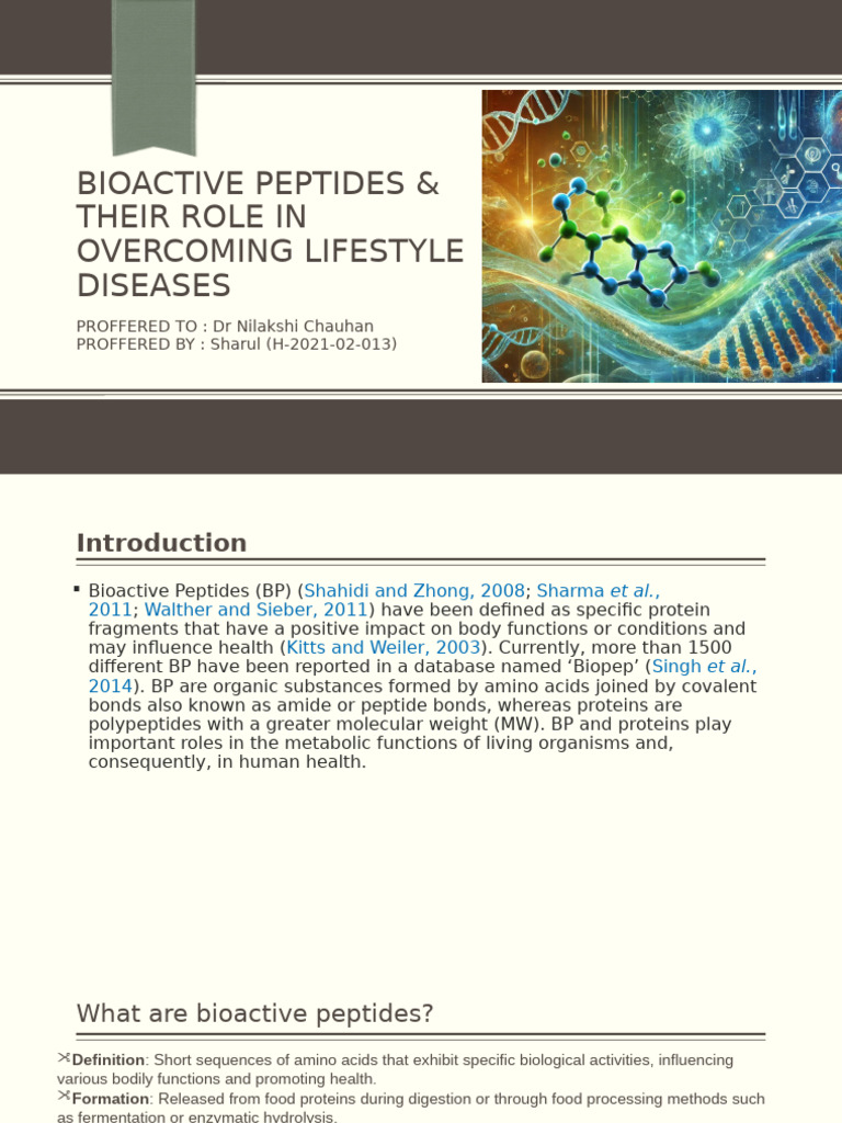 Bioactive Peptides in Lifestyle Diseases | PDF | Biology | Biochemistry