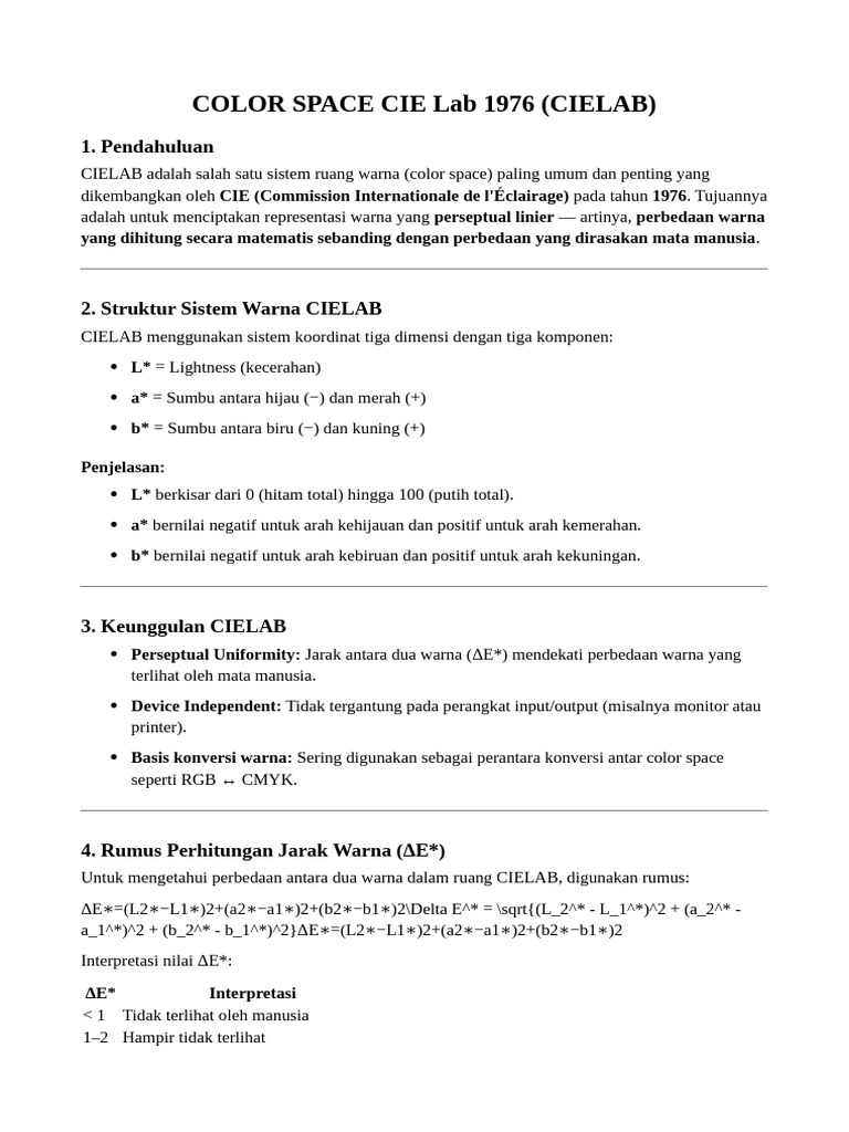 COLOR SPACE CIE Lab 1976 (CIELAB) | PDF