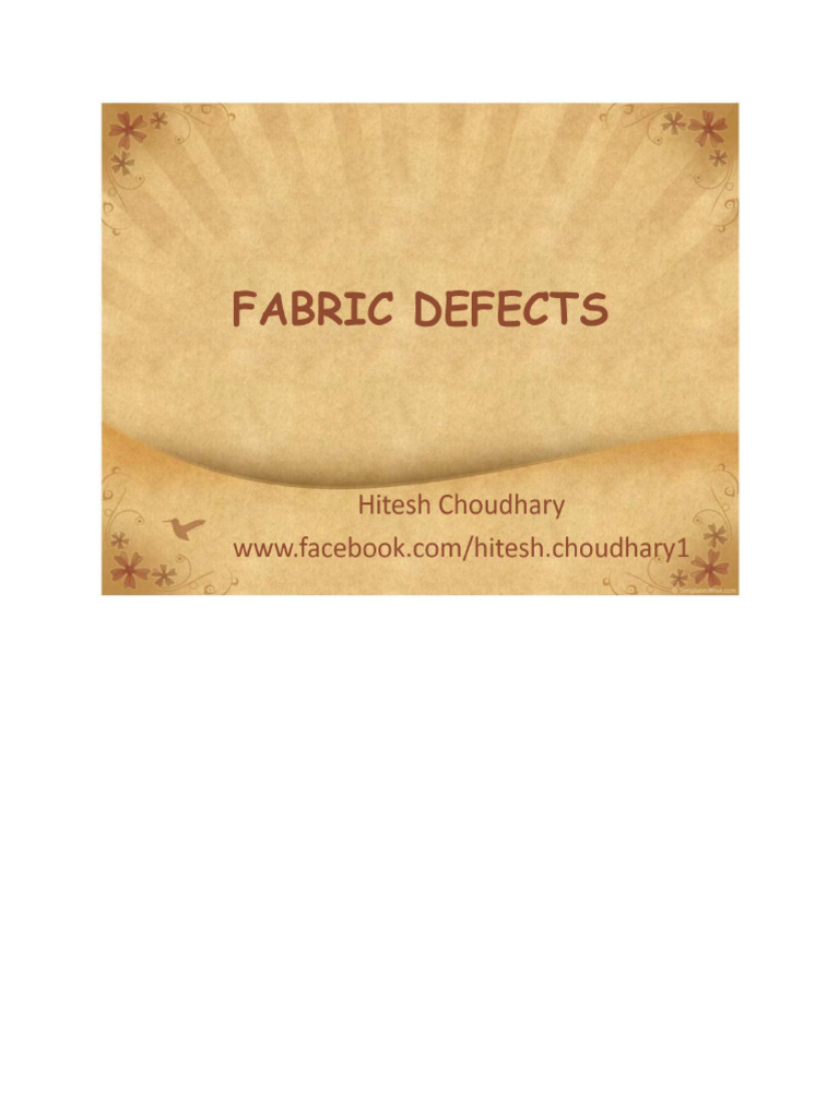 Fabric Defects PDF | PDF
