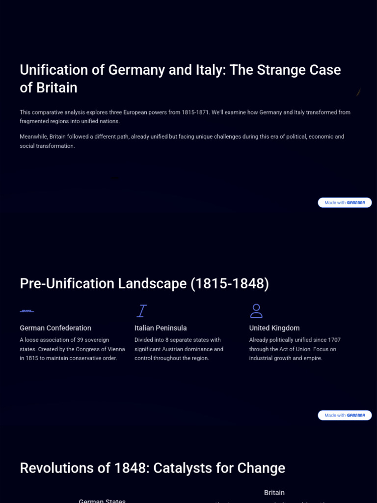 Unification of Germany and Italy The Strange Case of Britain | PDF ...