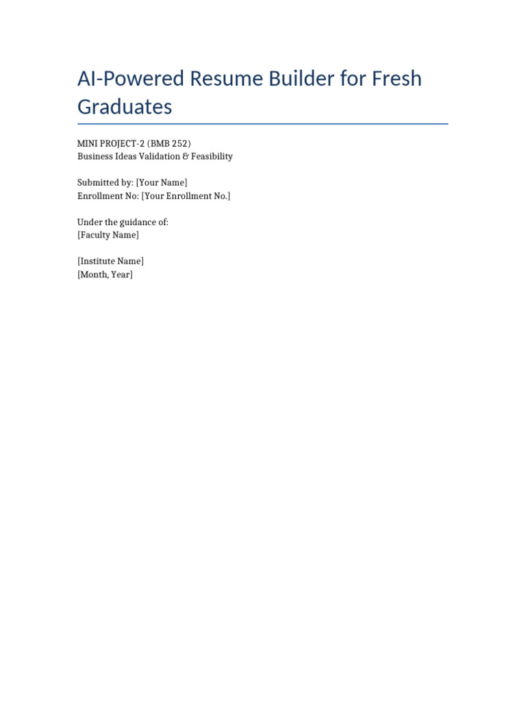 AI Powered Resume Builder Project | PDF