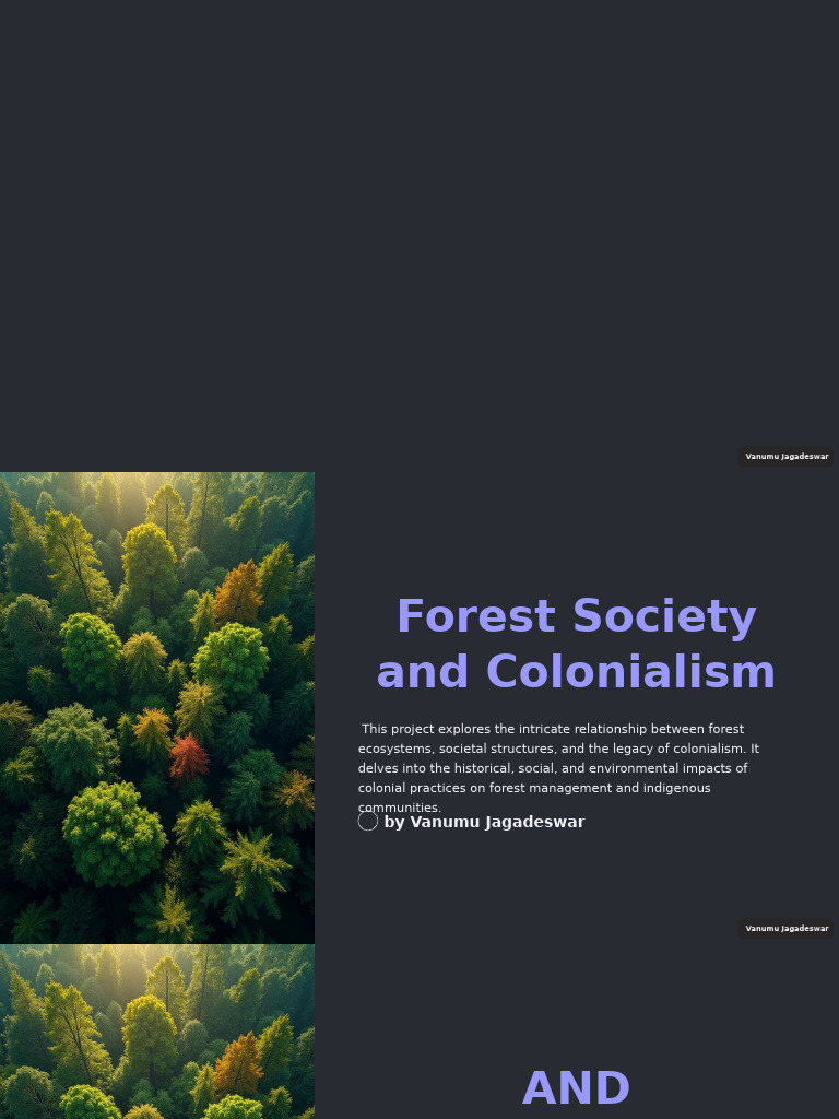 Forest-Society-and-Colonialism BY VANUMU JAGADESWAR | PDF | Forest ...