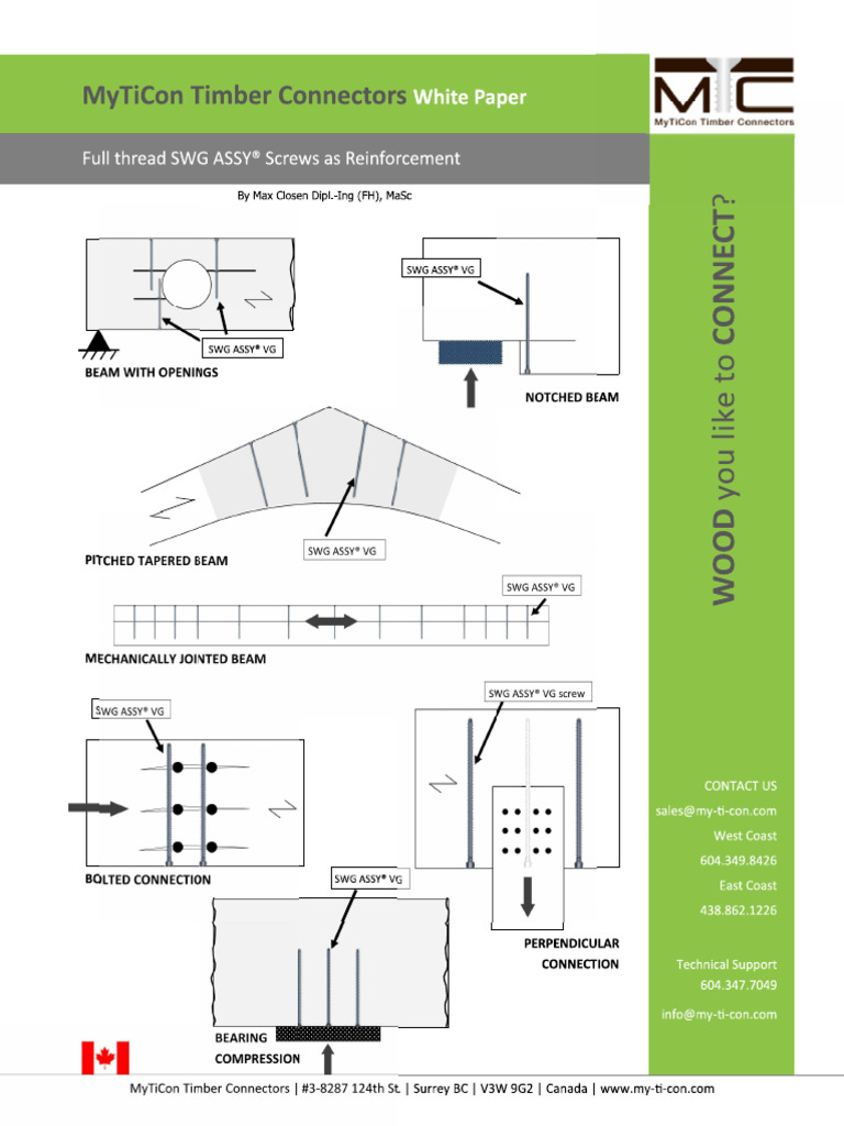 Reinforcing Wood With Full Thread ASSY-screws | PDF