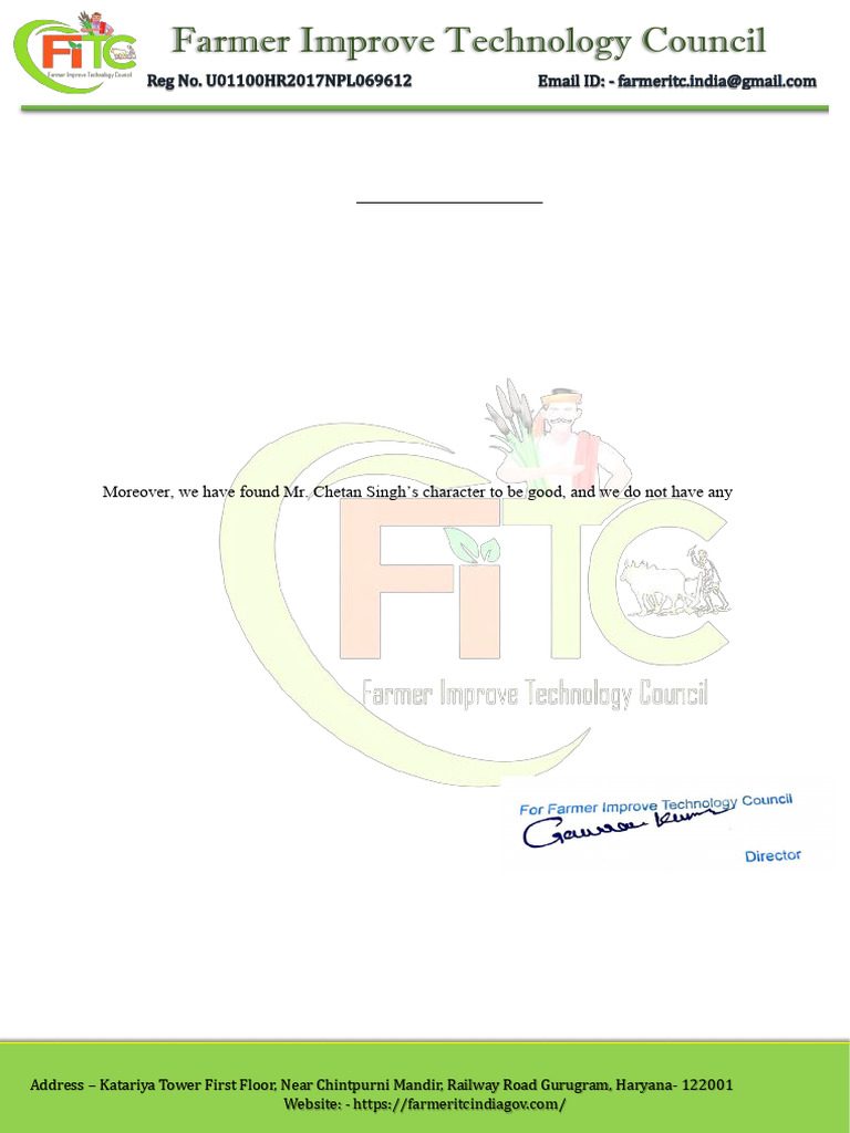 Experience Letter Chetan Singh | PDF