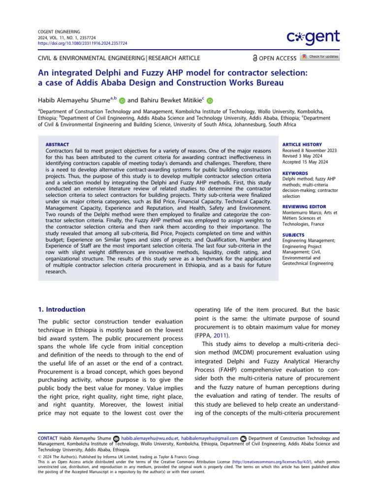 An Integrated Delphi and Fuzzy AHP Model For Contr | PDF | Fuzzy Logic | Likert Scale