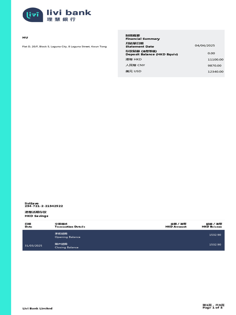 Livi Bank Financial Statement Summary | PDF | Renminbi | Banking